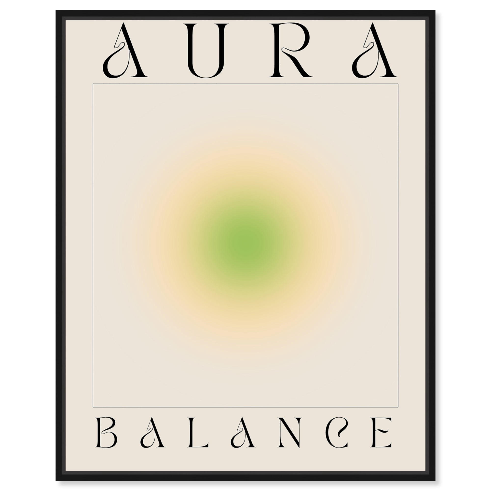 Aura Balance Canvas Retro Aura Themed Poster Art by Art Remedy, Black ...