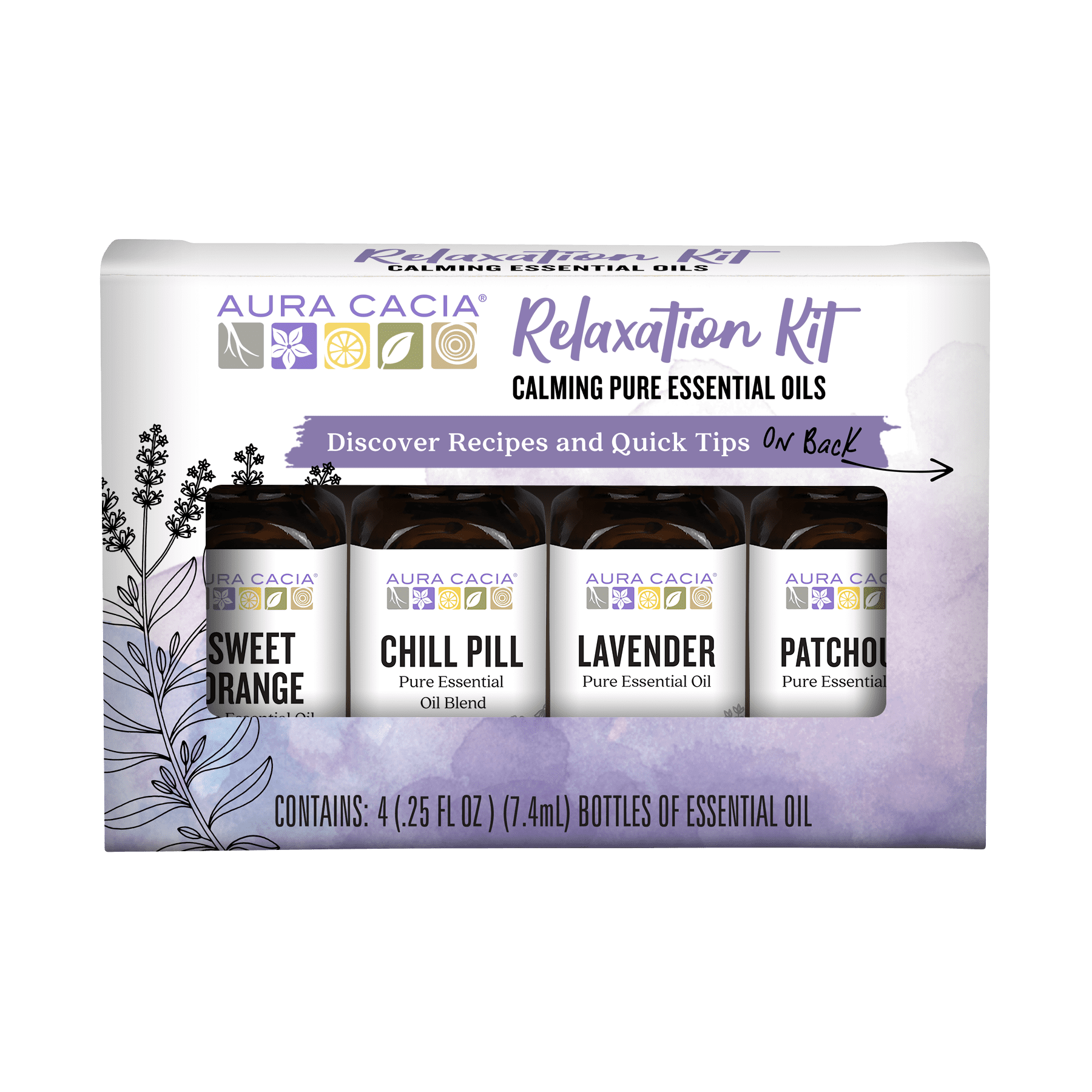Aura Cacia Discover Relaxation Pure Essential Oils Kit, 0.25 fl oz ...
