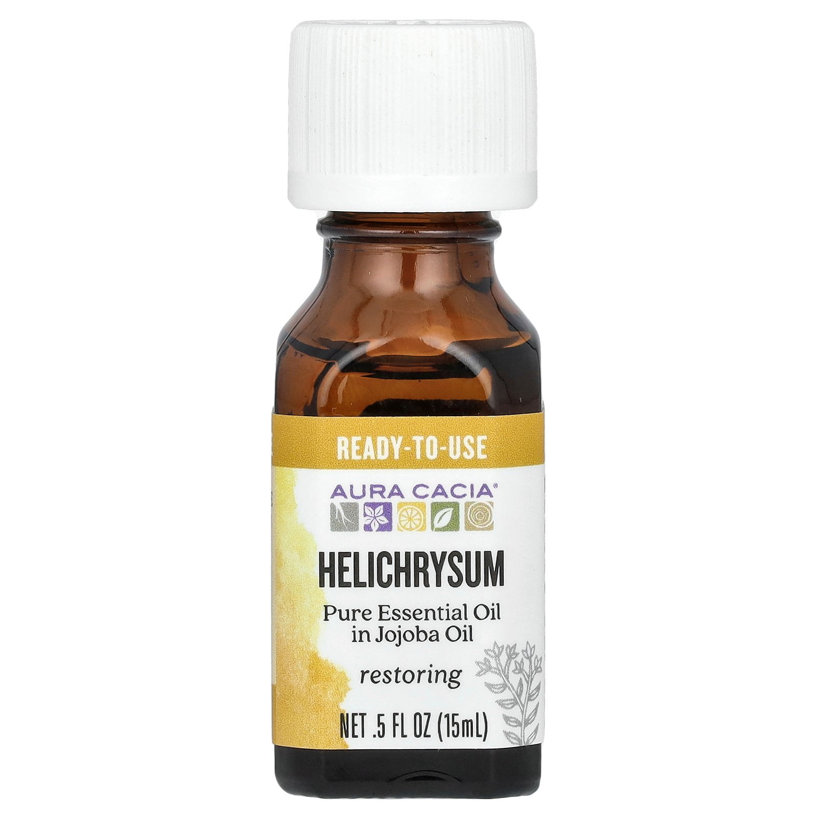 Aura Cacia, Helichrysum Essential Oil, 0.5 Fl oz, with Jojoba Oil ...