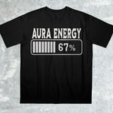 Aura Energy 67% Tee, Retro Pixel Battery Bar Graphic with Clean Digital ...