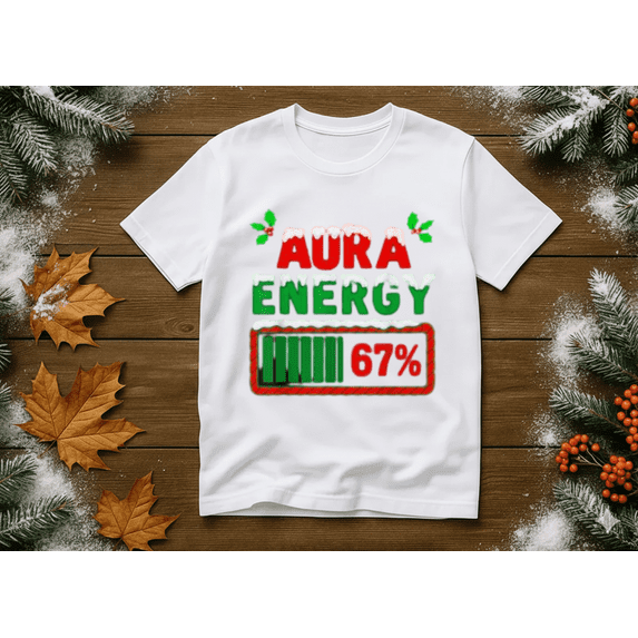 Aura Energy At 67 Holiday Meme Funny Gen Alpha Slang Unisex T-Shirt, up ...