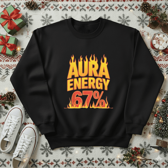 Aura Energy Meme 67 Funny Gen Alpha Humor Viral Trend Style Sweatshirt ...