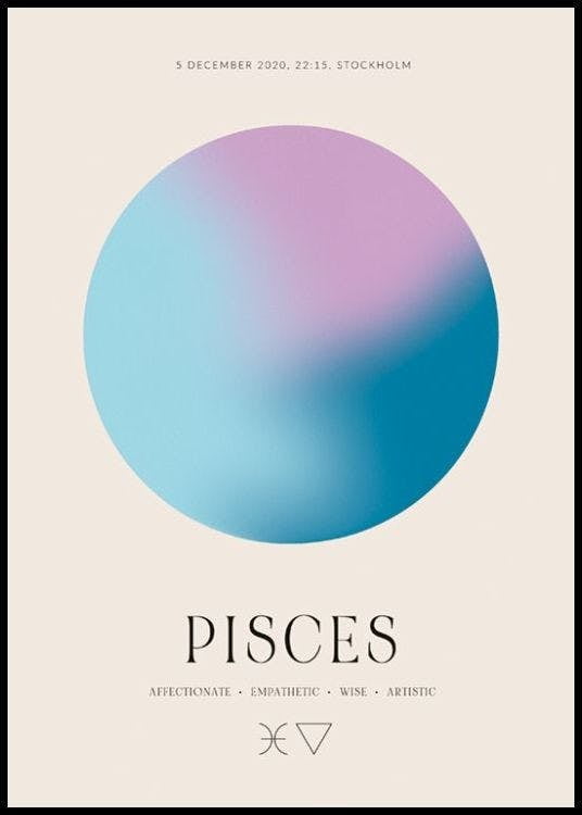 Aura Energy Pisces Personal Poster Wall Art, Modern Wall Decor For ...