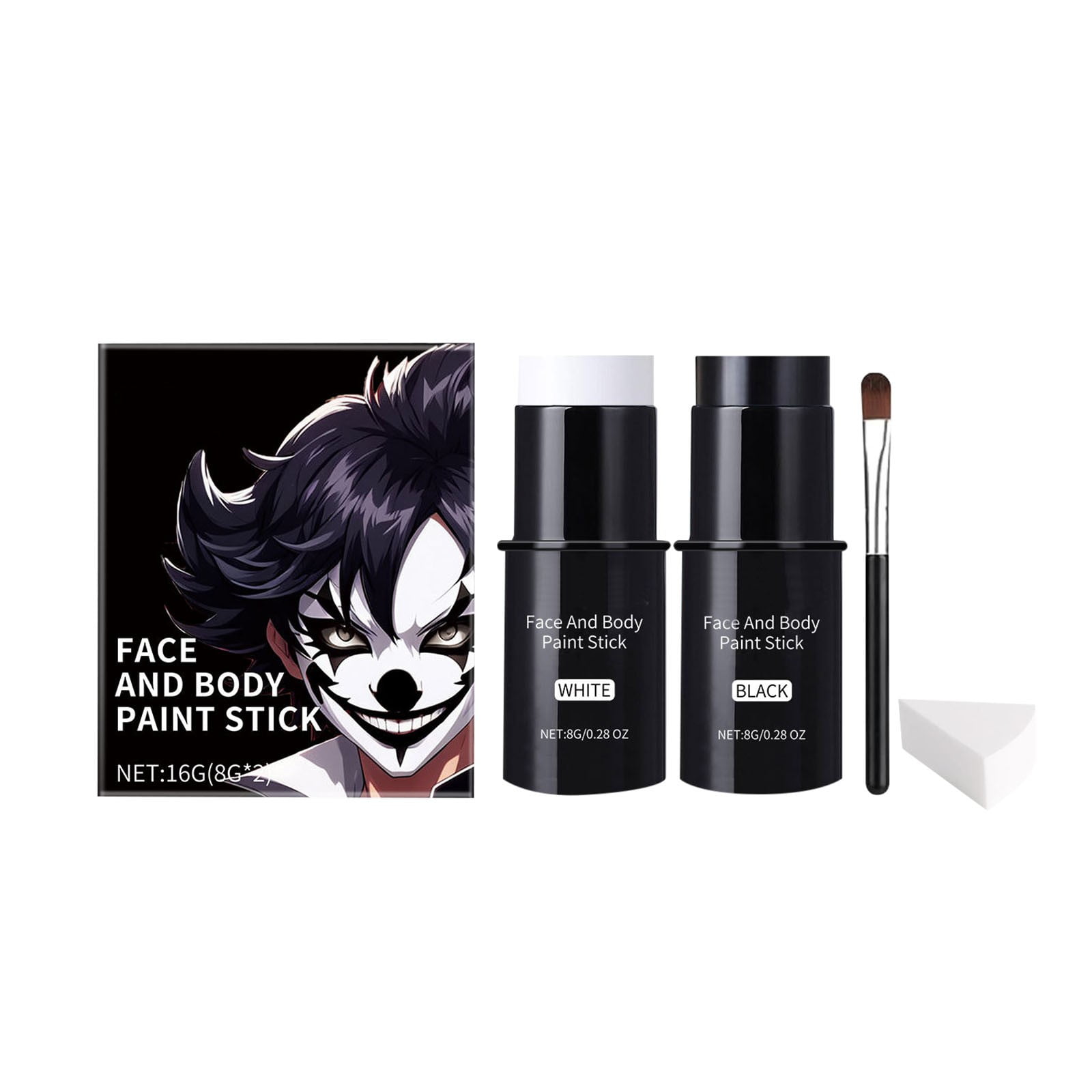 Aura Face Body Paint Stick Set With Sponges And Setting Powder Face ...