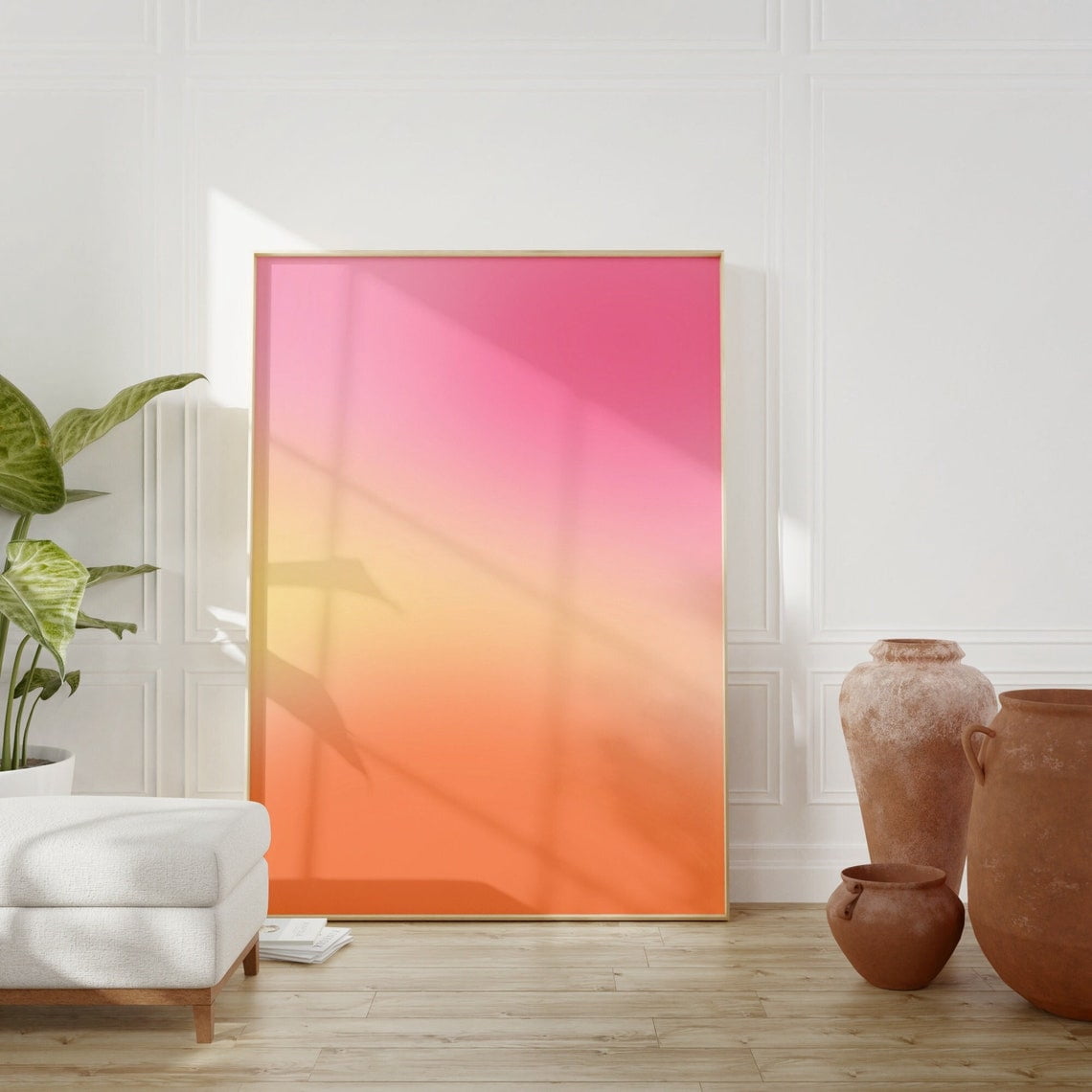 Aura Gradient Peachy Wall Art Aesthetic Apartment Decor Orange Pink ...
