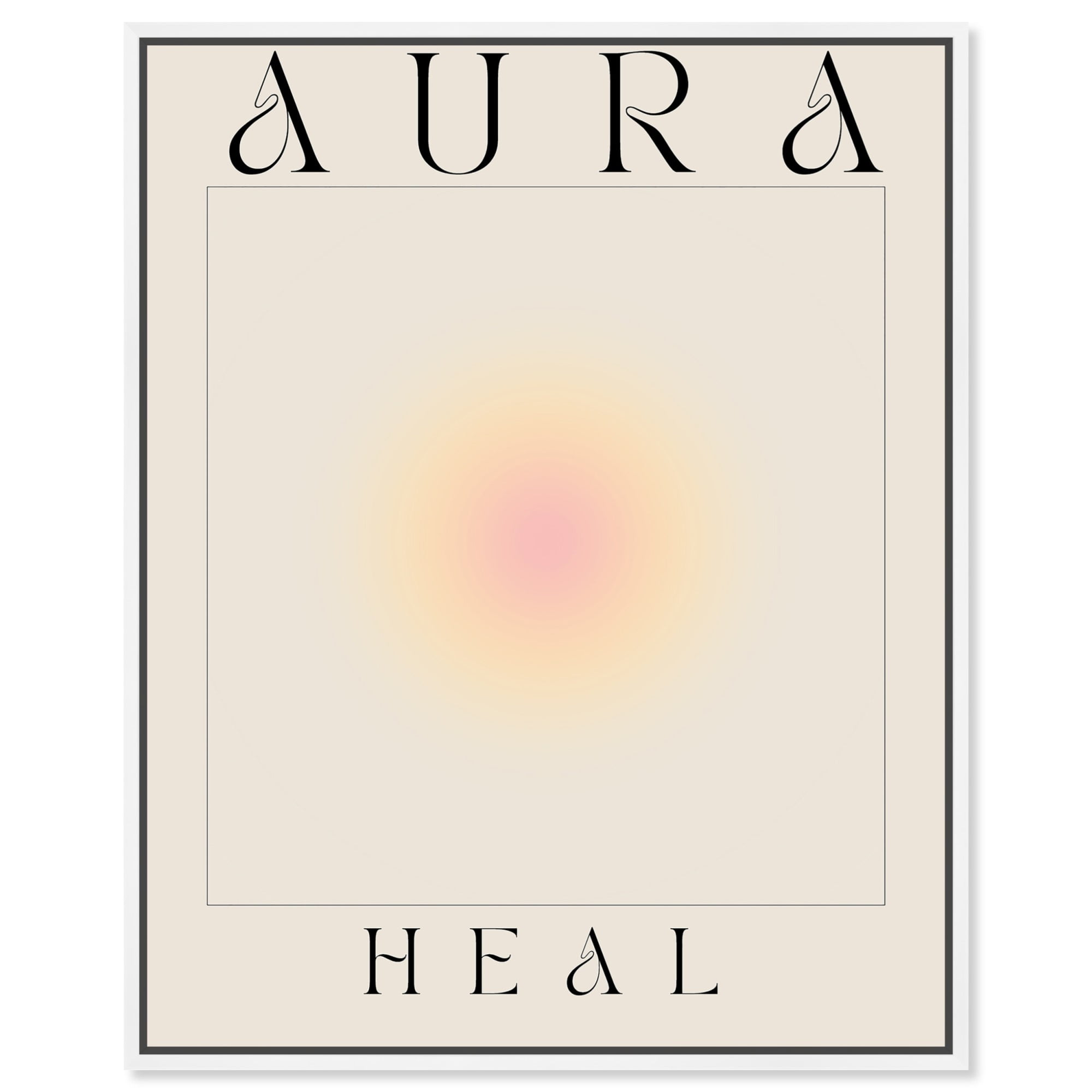 Aura Heal Canvas Retro Aura Themed Poster Art by Art Remedy, White Frame, 20" x 24" - Walmart.com