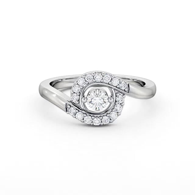 Aura Jewel 0.7 Ct Round Cut Diamond Engagement Ring - Lab Created Stone ...