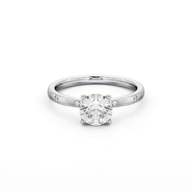 Aura Jewel 1.6 Ct Brilliant Round Cut Solitaire with Accent Diamond ...