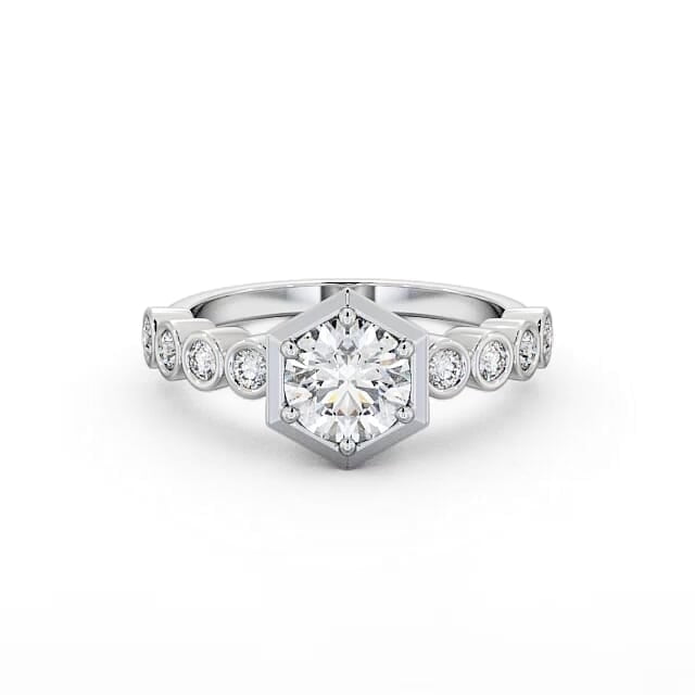Aura Jewel 1.9 Ct Brilliant Round Cut Hexagon Bezel Engagement Ring ...