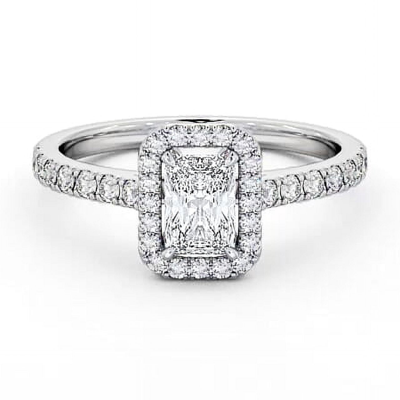 Aura Jewel 14K White Gold Plated 2.3 Ct Radiant Cut Lab Created Diamond ...