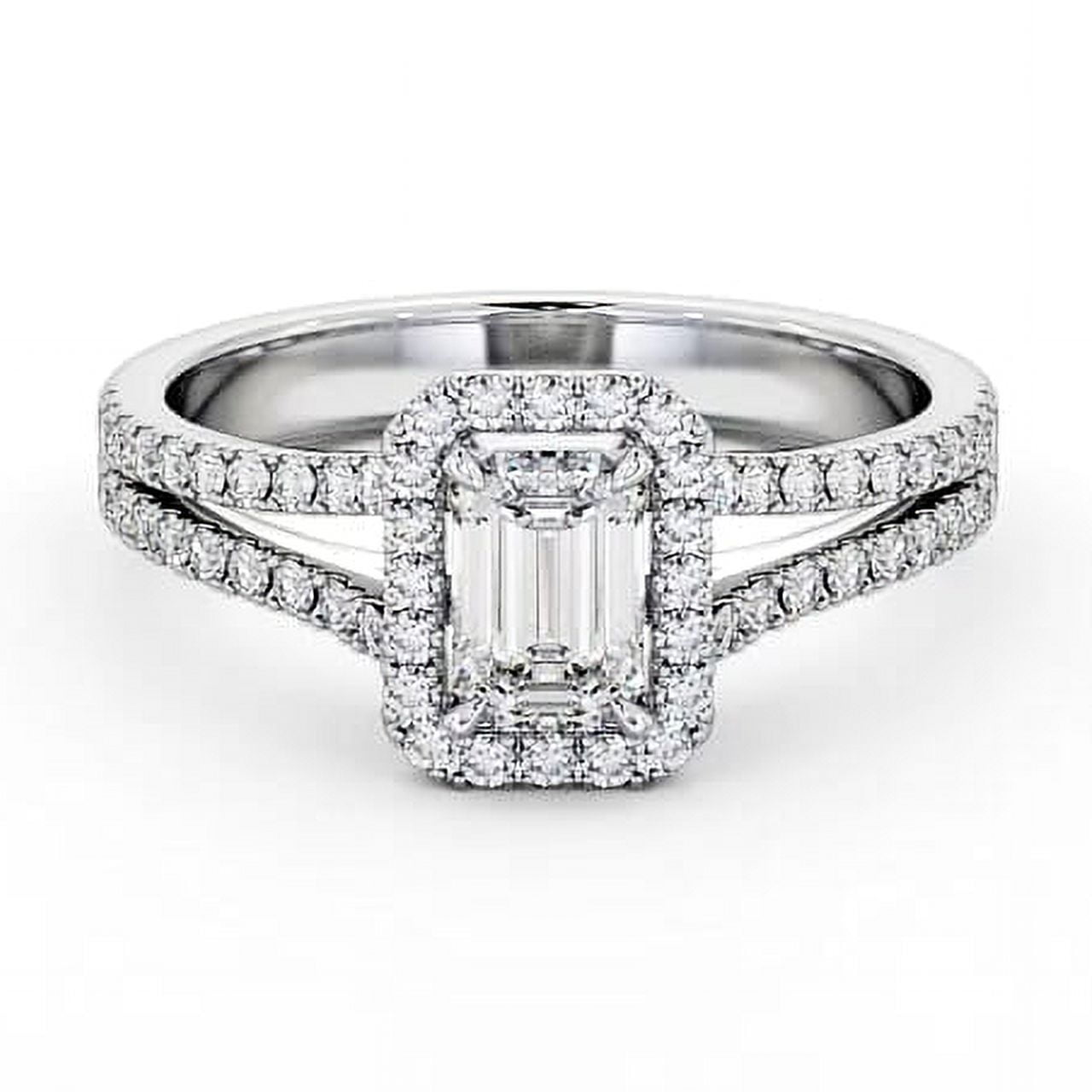 Aura Jewel 14K White Gold Plated 2 Ct Engagement Split Shank Ring for ...
