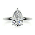Aura Jewel 14K White Gold Plated Diamond Ring - Pear Cut Excellent 1.9 ...