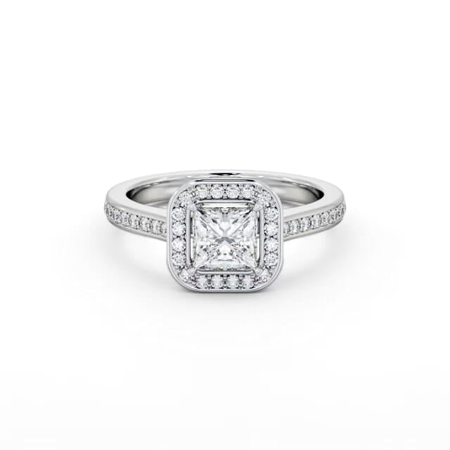 Aura Jewel 14K White Gold Plated Ring - 2 Ct Princess Cut Diamond Engagement Ring - Lab Created ...