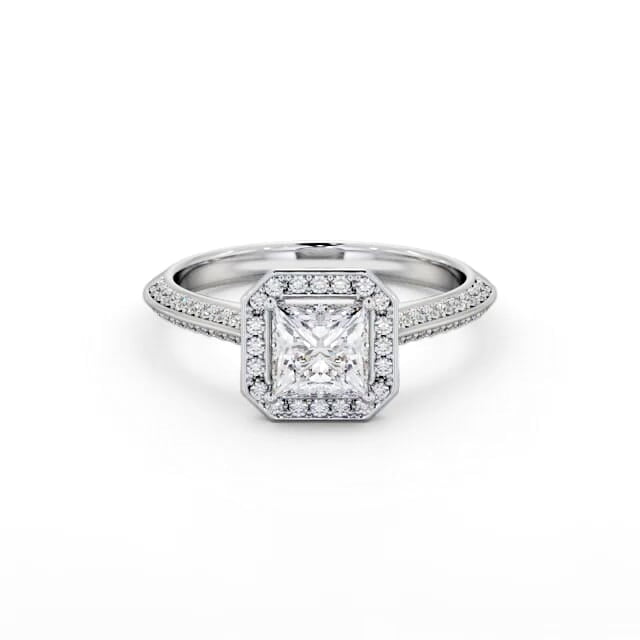 Aura Jewel 14K White Gold Plated Ring - 2 Ct Princess Cut Lab Created ...
