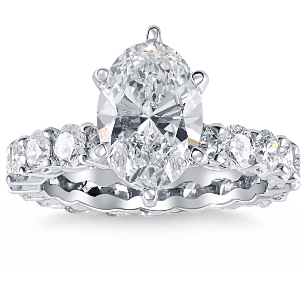 Aura Jewel 14K White Gold Plated Wedding Anniversary Rings - Excellent ...