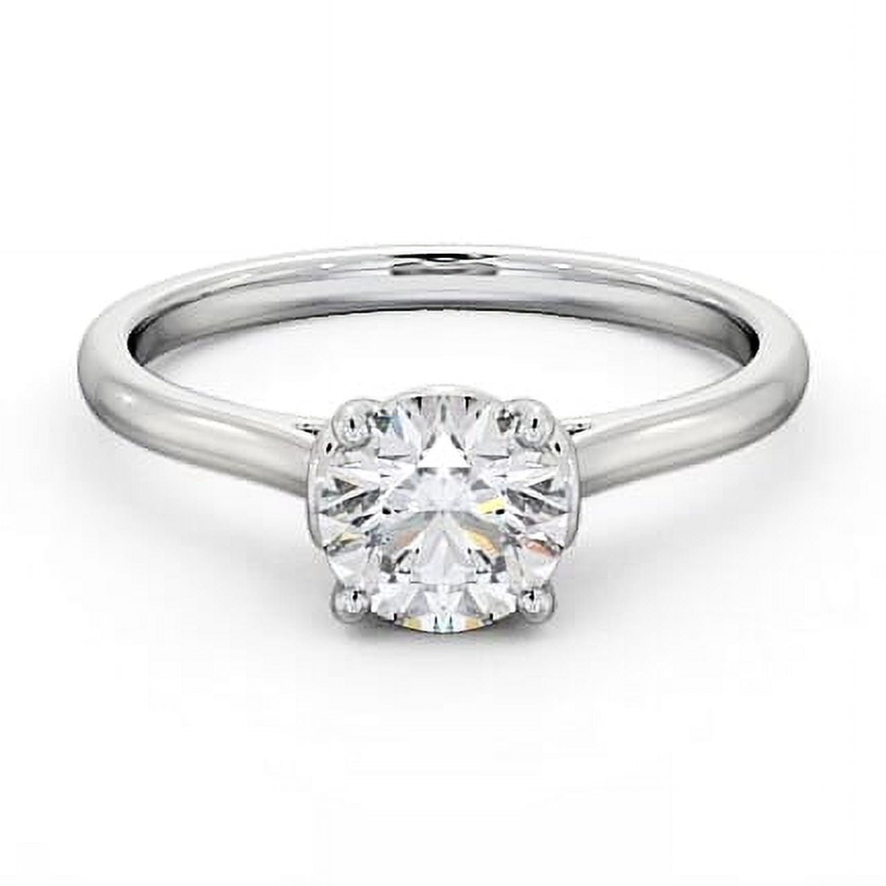 Aura Jewel 14K White Gold Plated Women's Ring - 1.3 Ct Round Cut Lab ...
