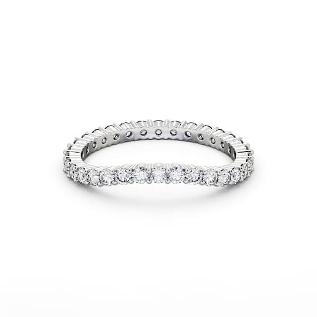 Aura Jewel 2.1 Ct Round Cut Full Eternity Diamond Ring - 14K White Gold Plated Curved Band for ...