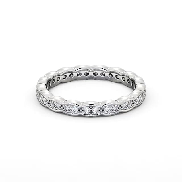 Aura Jewel 2.4 Ct Round Cut Full Eternity Lab Created Diamond Ring for Women - Ripple Edge ...