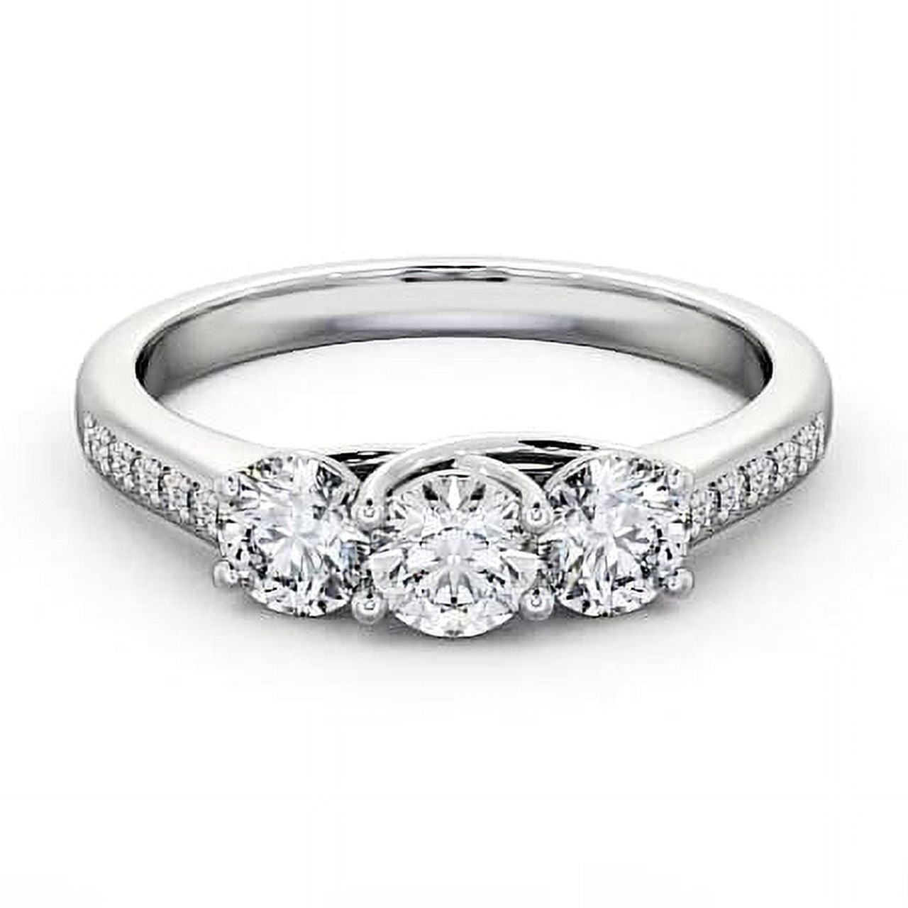 Aura Jewel 2.6 Ct Round Brilliant Cut Solitaire with Accent Diamonds ...