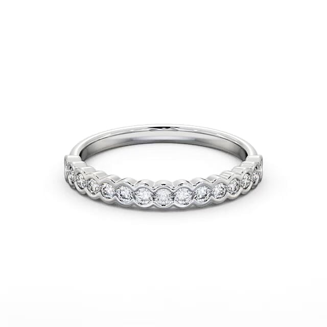 Aura Jewel 2.8 Ct Round Cut Lab Created Diamond Half Eternity Ring - 14K White Gold Plated Bezel ...
