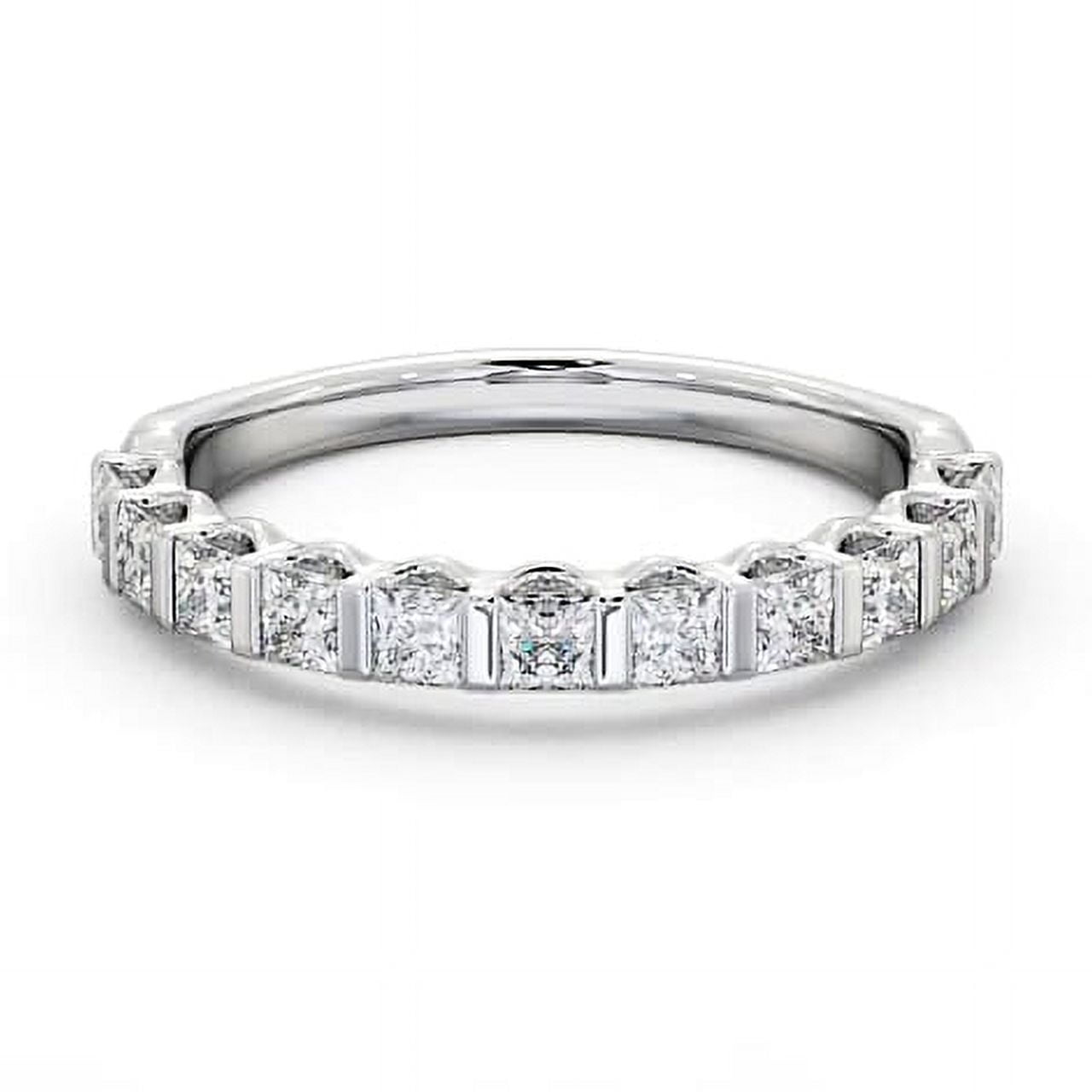 Aura Jewel 2.9 Ct Princess Cut Diamond Ring - Half Eternity Tension Set ...