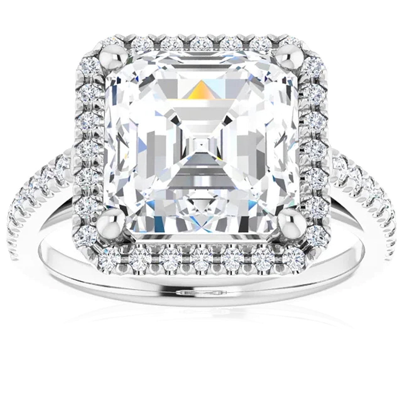 Aura Jewel 2 Ct Lab Created Asscher Cut Diamond Band - 14K White Gold ...