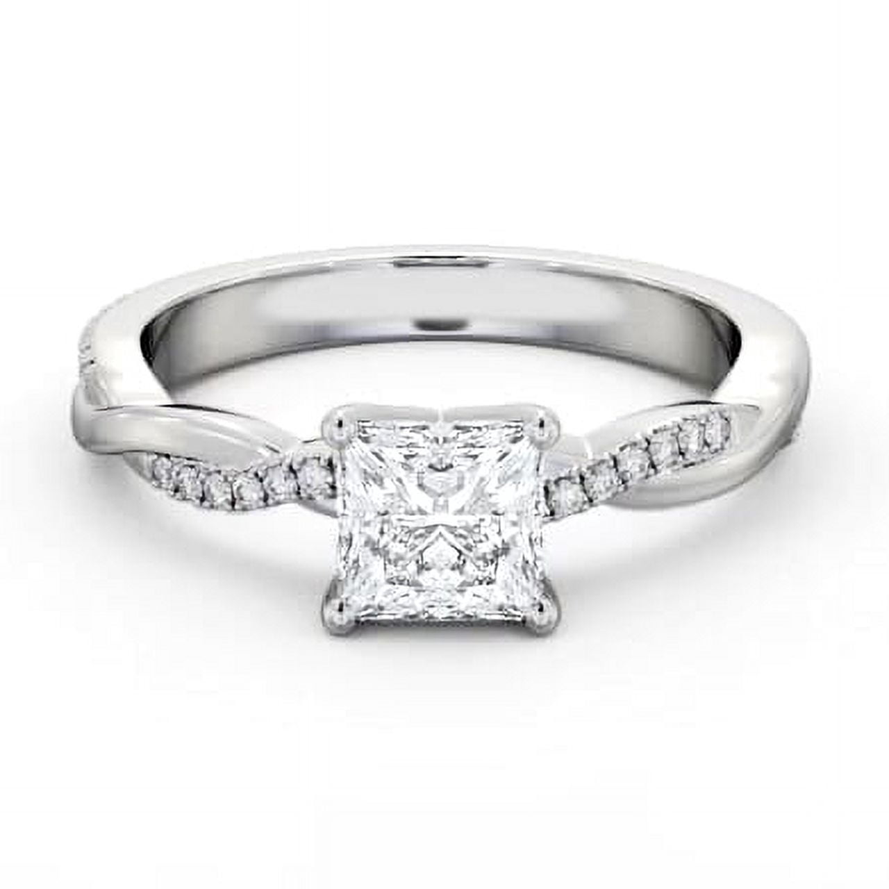 Aura Jewel 2 Ct Princess Cut Lab Created Diamond Engagement Ring ...