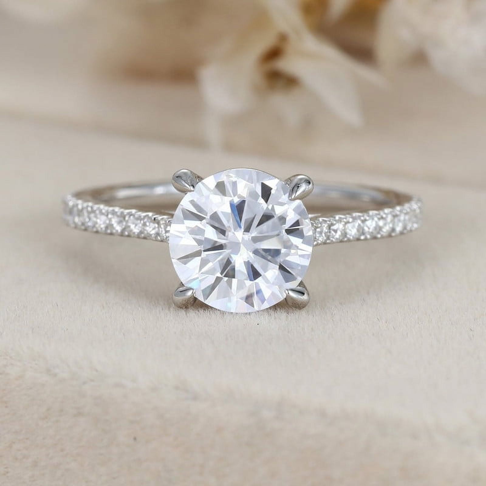 Aura Jewel 2 Ct Round Cut Prong Set Solitaire Lab-Created Simulated ...