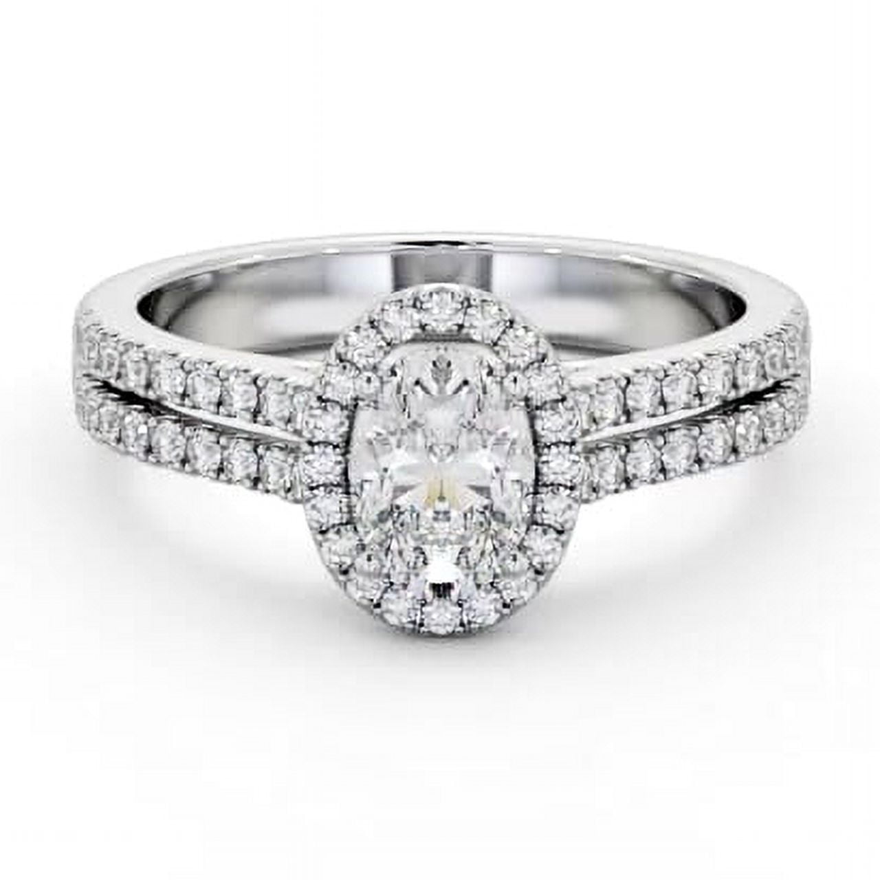 Aura Jewel Anniversary Rings - 1.9 Ct Oval Cut Solitaire Rings with ...