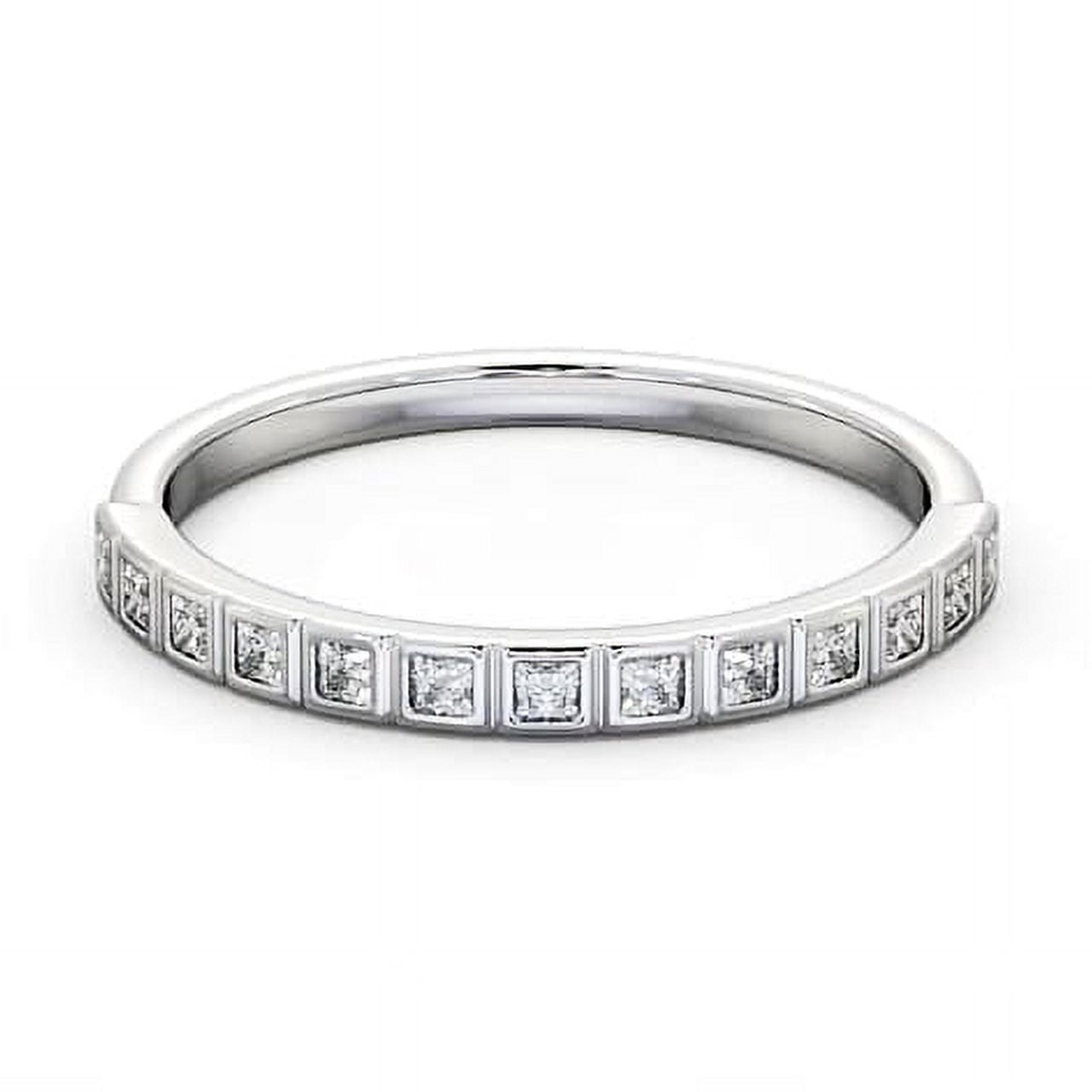 Aura Jewel Half Eternity Bezel Set Princess Cut Diamond Ring - 1.8 Ct ...