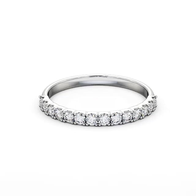 Aura Jewel Lab Created 1.6 Ct Round Cut Diamond Ring - 14K White Gold Plated Half Eternity Ring ...