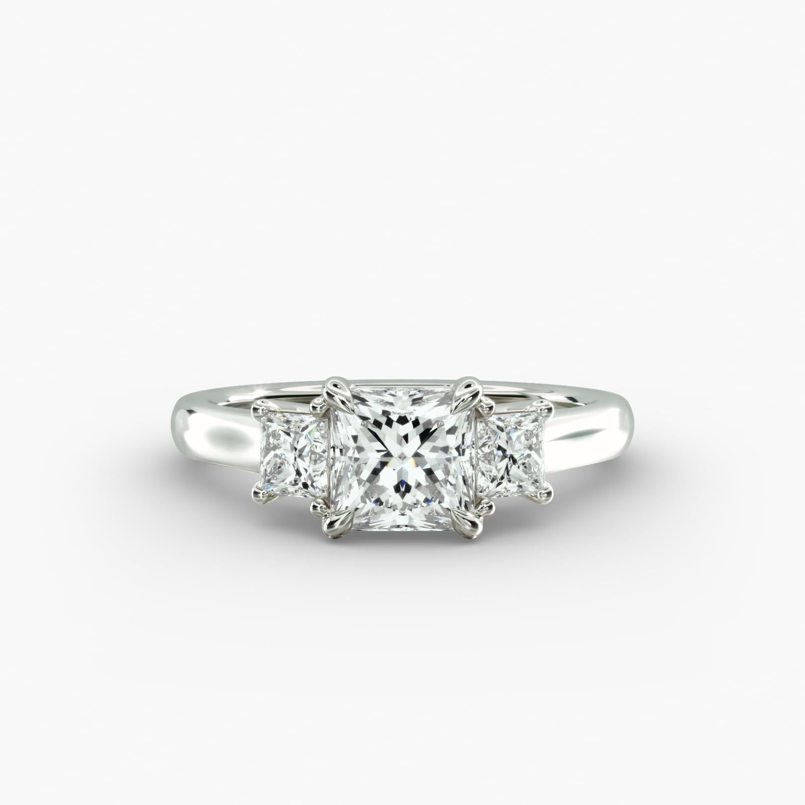 Aura Jewel Princess Cut 1.7 Ct Diamond Ring - 14K White Gold Plated ...