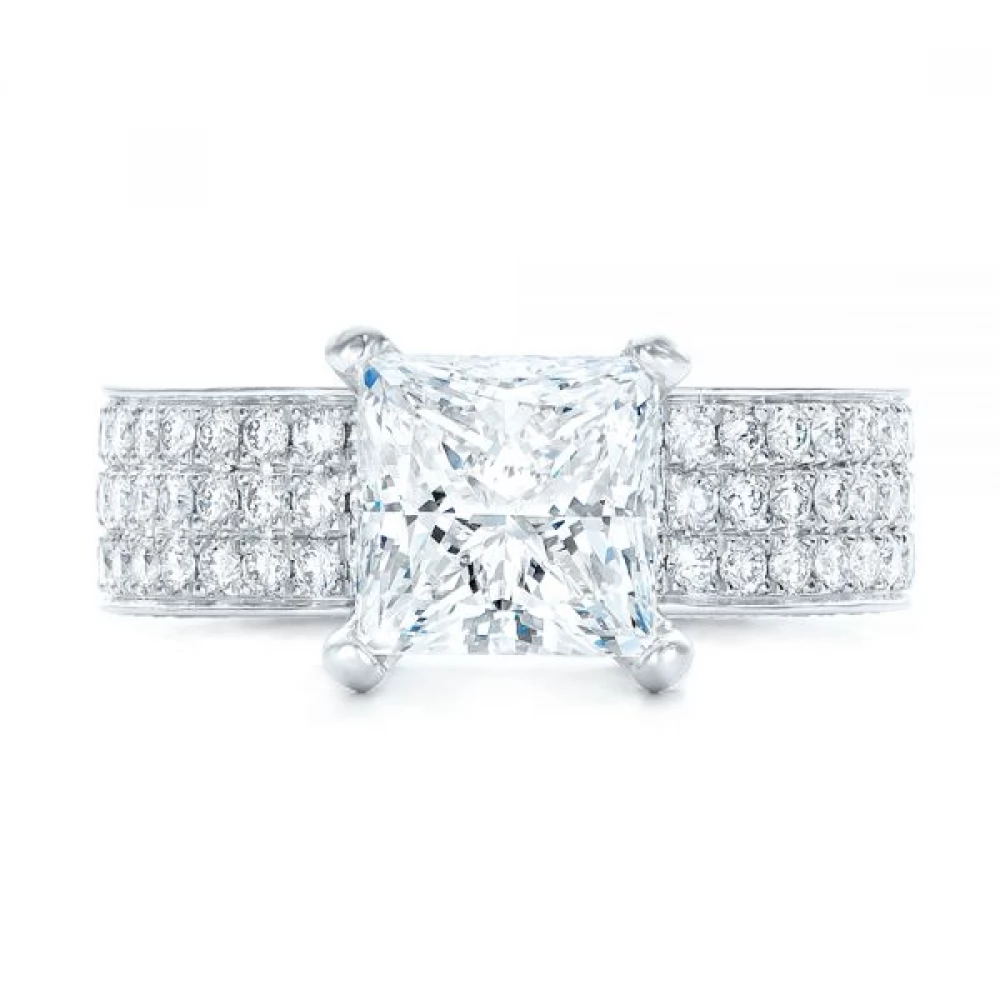 Aura Jewel Princess Cut 1.9 Ct Lab Created Diamond Wedding Ring ...