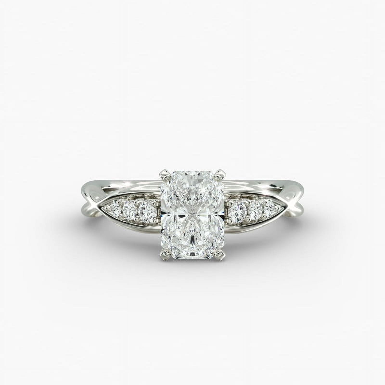 Aura Jewel Radiant Cut 1.78 Ct Lab Created Diamond Ring - 14K White Gold Plated Diamond Wedding ...