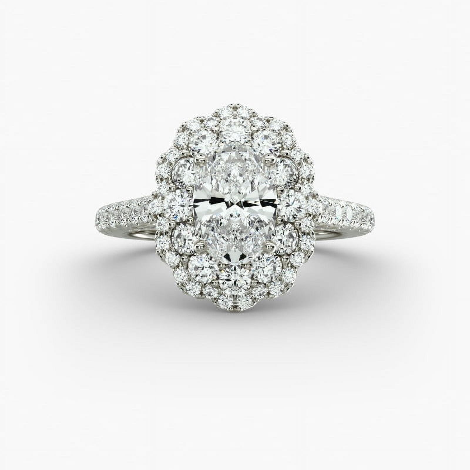 Aura Jewel Stamped 14k White Gold Over Wedding Women's Ring - 1.8 Ct ...