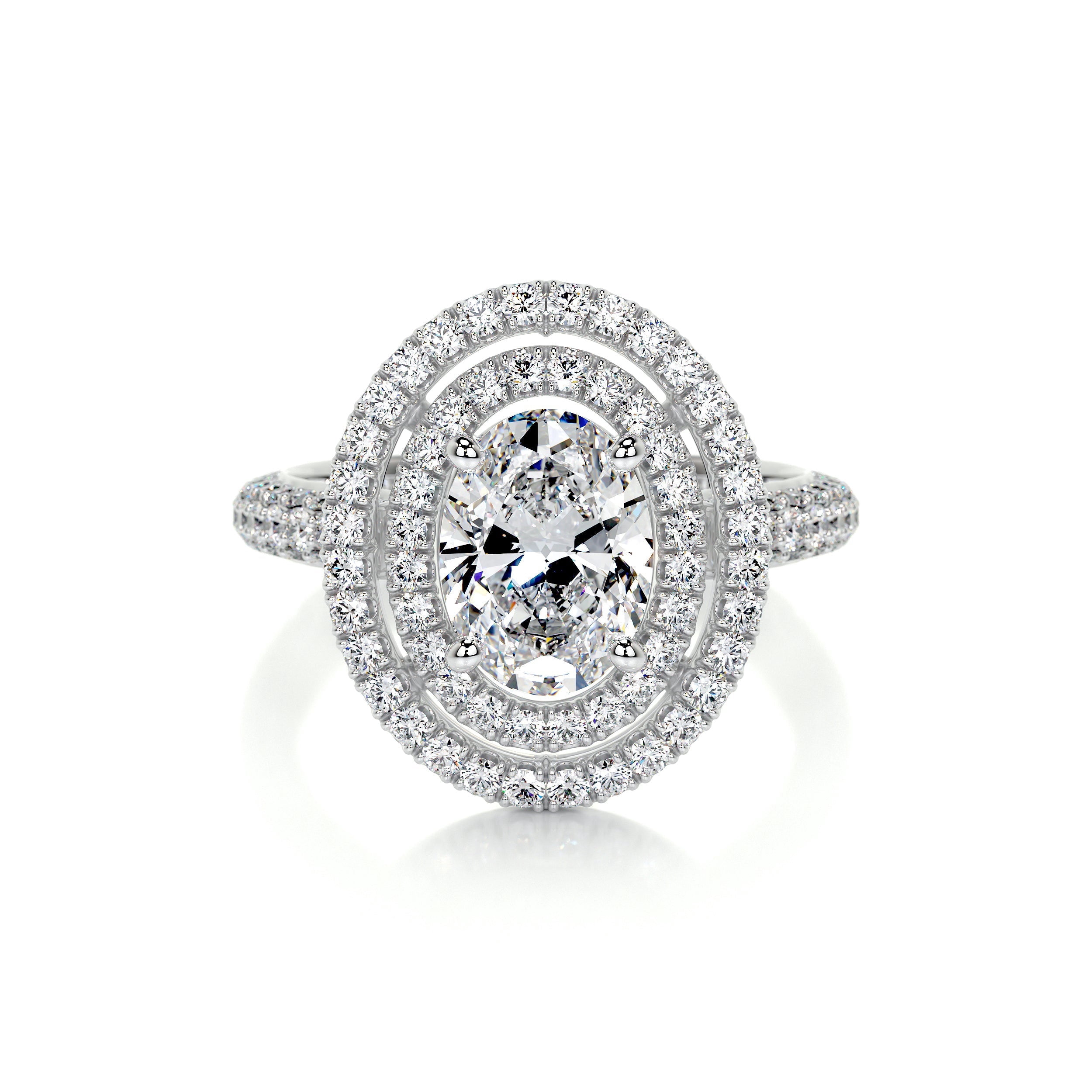 Aura Jewel Stunning 1.6 Ct Oval Cut Double Halo Engagement Ring - Lab ...