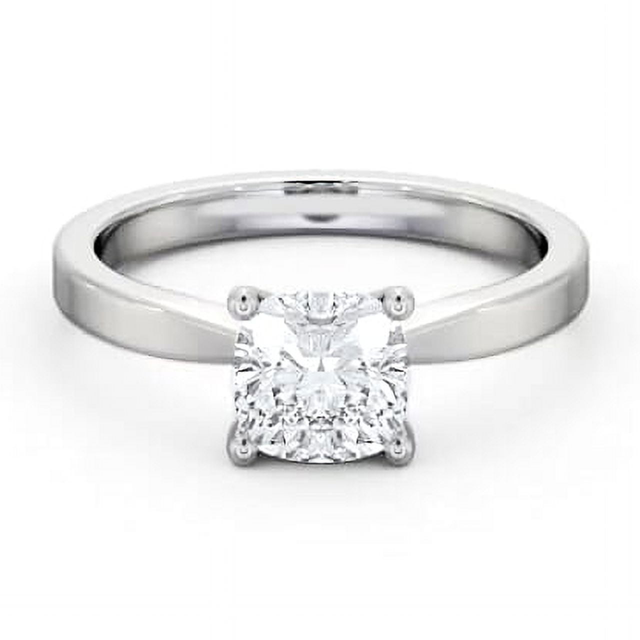 Aura Jewelry 1.1 Ct Cushion Cut Moissanite Ring – 14K White Gold Plated 4 Prong Engagement Ring ...