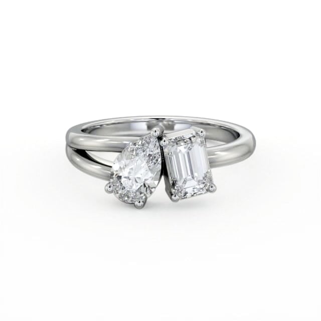 Aura Jewelry 1.2 Ct Emerald Cut Moissanite Ring - 14K White Gold Plated ...