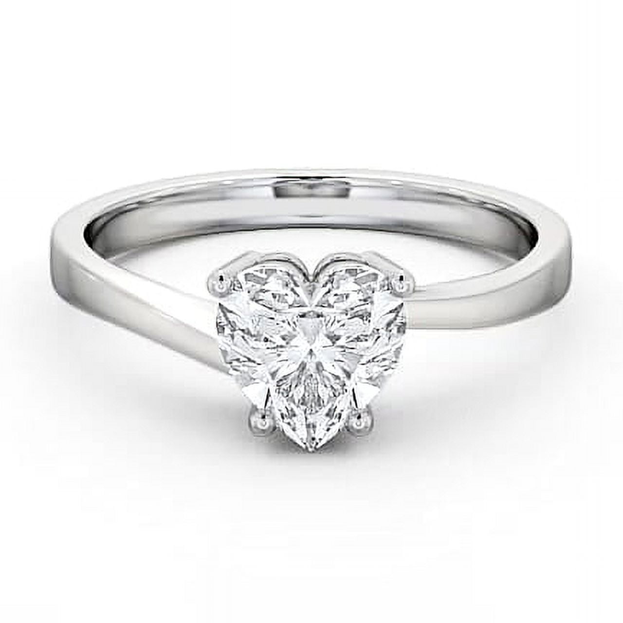 Aura Jewelry 1.5 Ct Heart Cut Moissanite Ring – 14K White Gold Plated ...