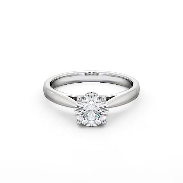 Aura Jewelry 1.5 Ct Round Cut Moissanite Ring - 14K White Gold Plated Solitaire Engagement Ring ...