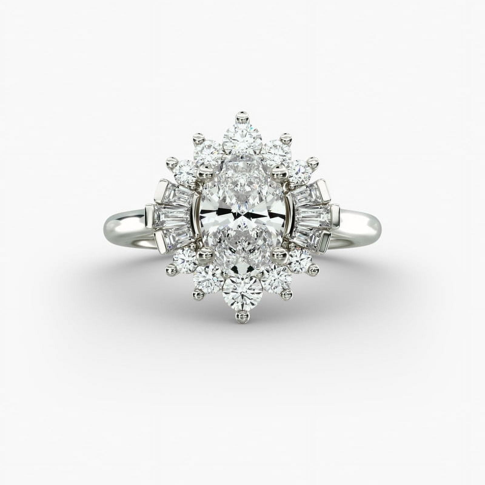 Aura Jewelry 1.58 Ct Moissanite Oval Excellent Cut Wedding Ring for Women's - 14K White Gold ...