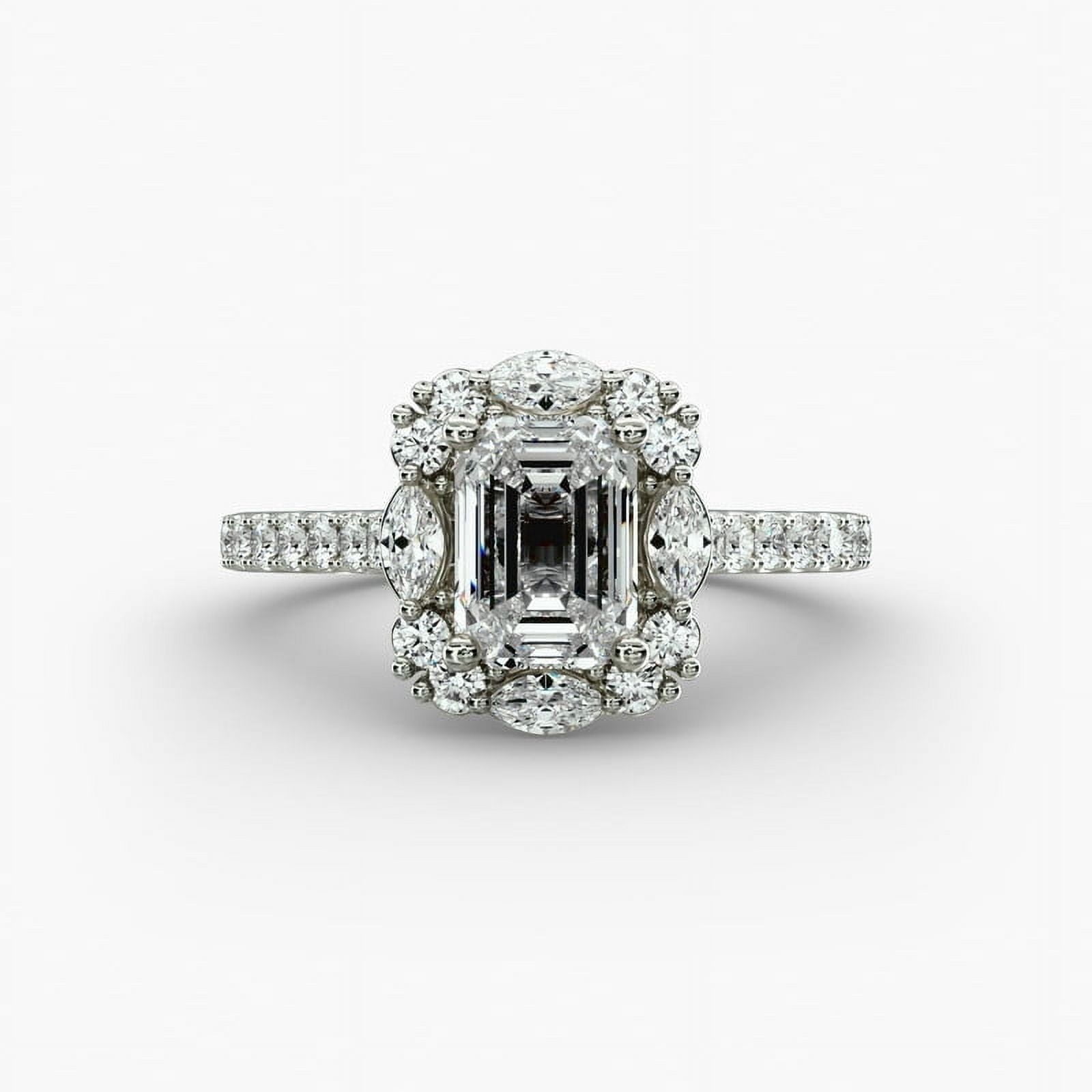 Aura Jewelry 1.6 Ct Pear Cut Moissanite Ring - 14K White Gold Plated ...