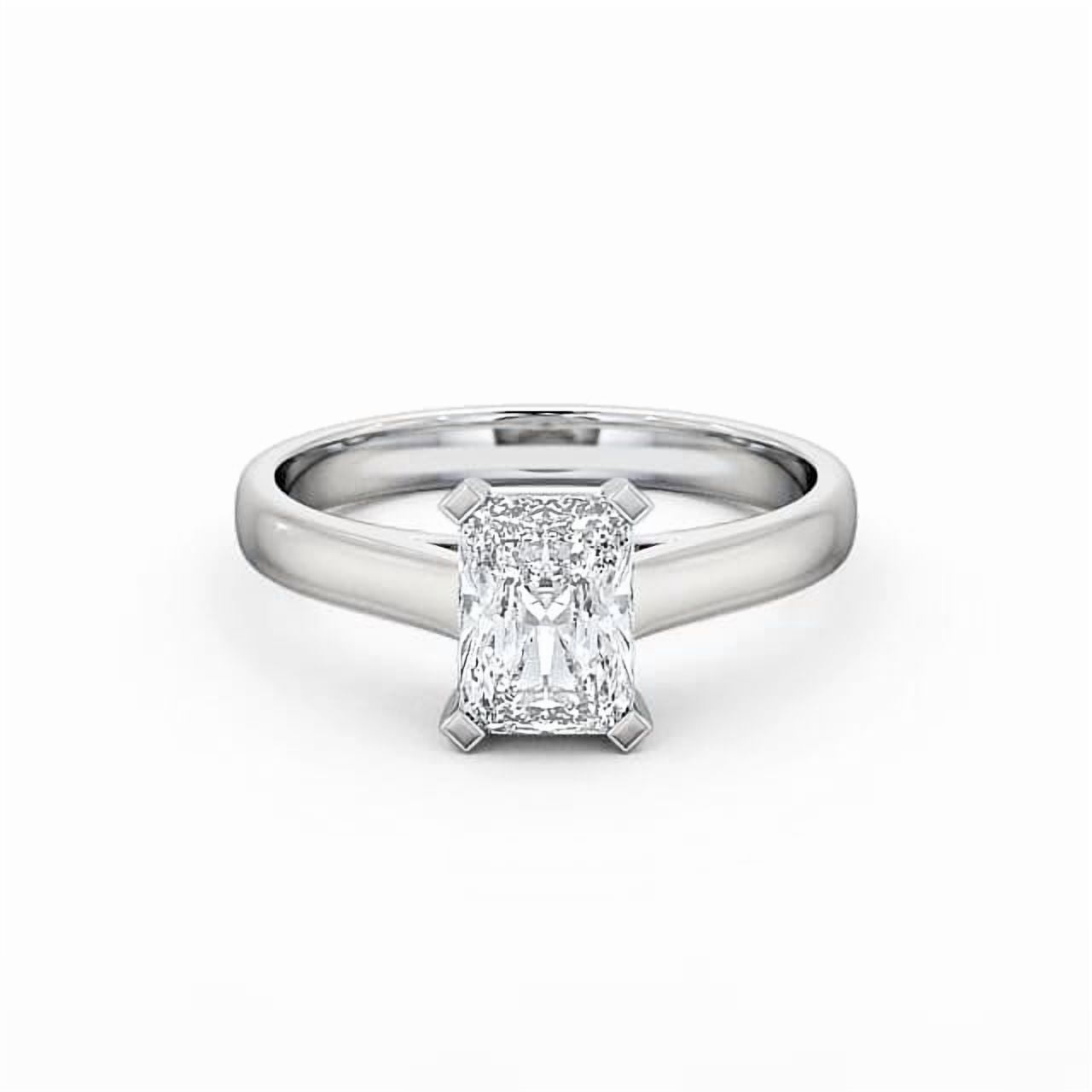 Aura Jewelry 14K White Gold Plated Engagement Wedding Solitaire Ring ...