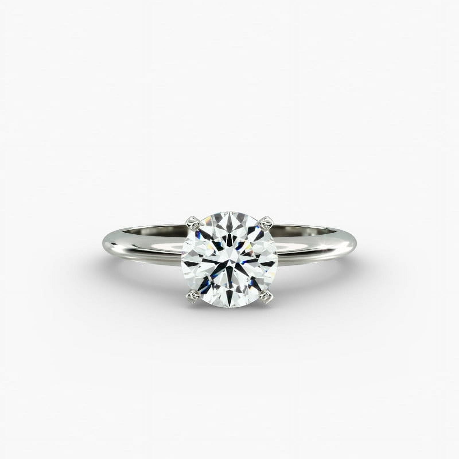 Aura Jewelry 14K White Gold Plated Ring - 1.88 Ct Round Cut Moissanite ...