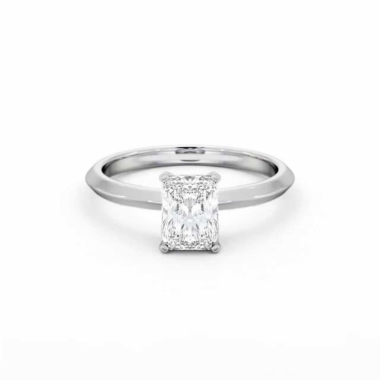 Aura Jewelry 14K White Gold Plated Ring – 2.3 Ct Radiant Cut Moissanite ...
