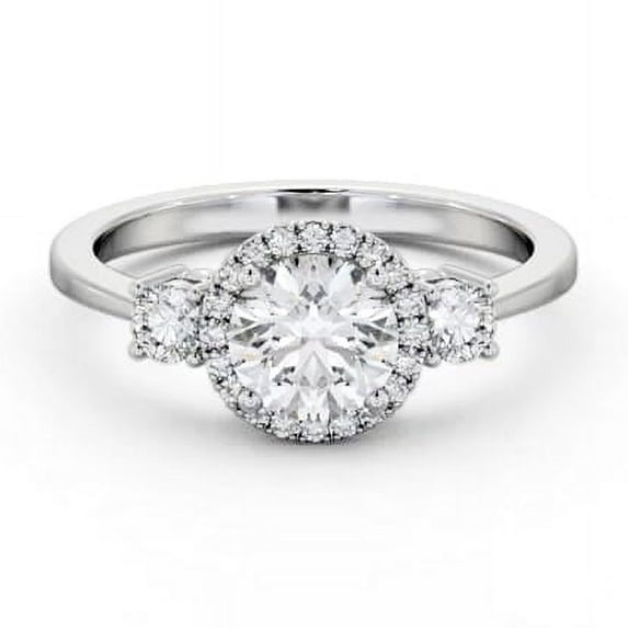 Aura Jewelry 2.3 Ct Round Cut Moissanite Engagement Ring - Infinity Twisted Crossover Halo 4 ...