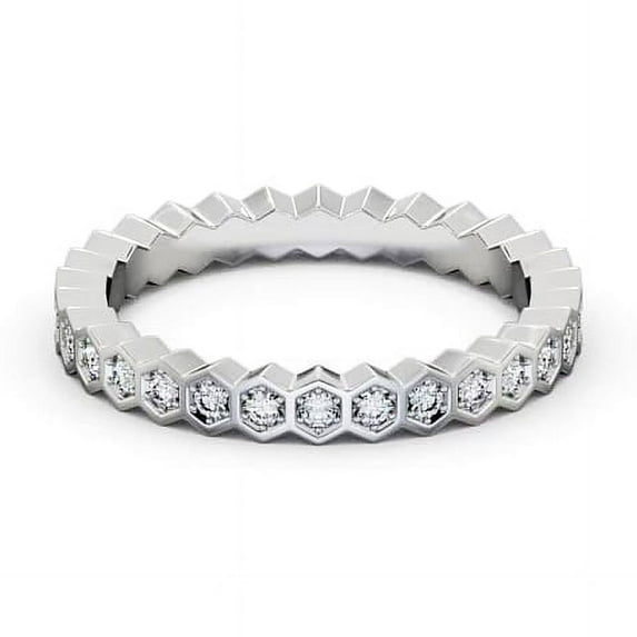 Aura Jewelry 2.4 Ct Brilliant Round Cut Full Eternity Ring - Honey Comb Style Moissanite with ...