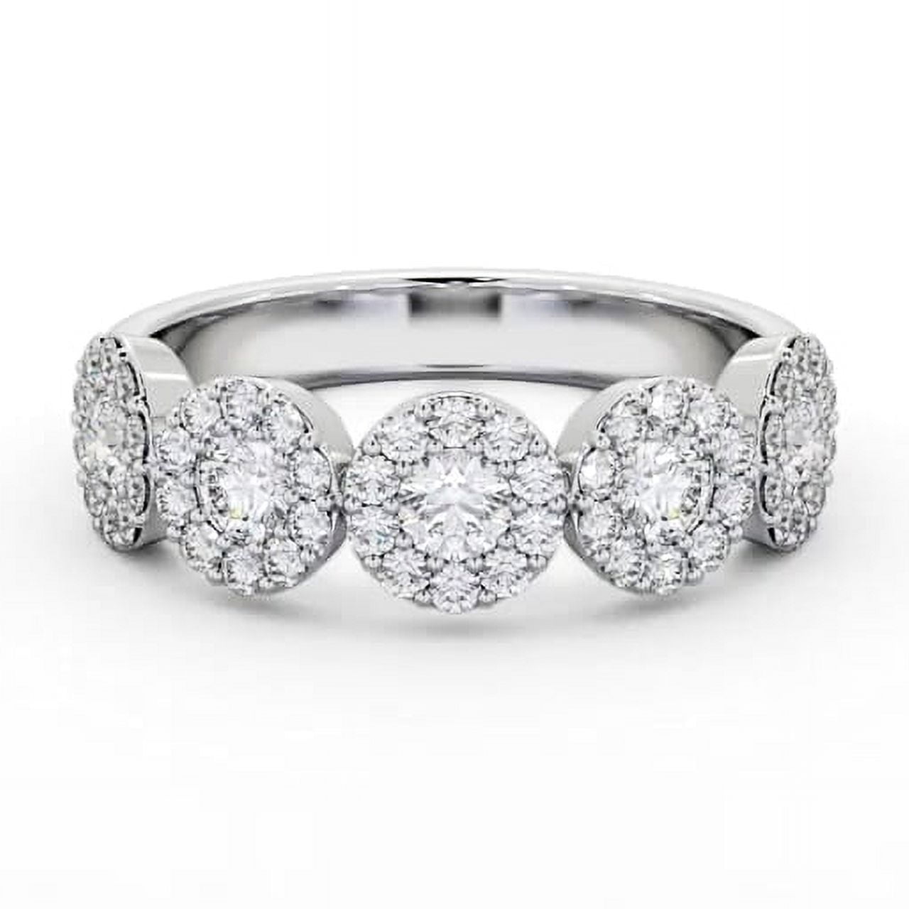 Aura Jewelry 2.4 Ct Round Cut Solitaire Ring with Accent Moissanite - Engagement and Wedding ...