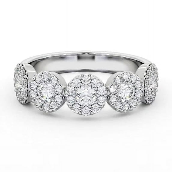 Aura Jewelry 2.4 Ct Round Cut Solitaire Ring with Accent Moissanite - Engagement and Wedding ...