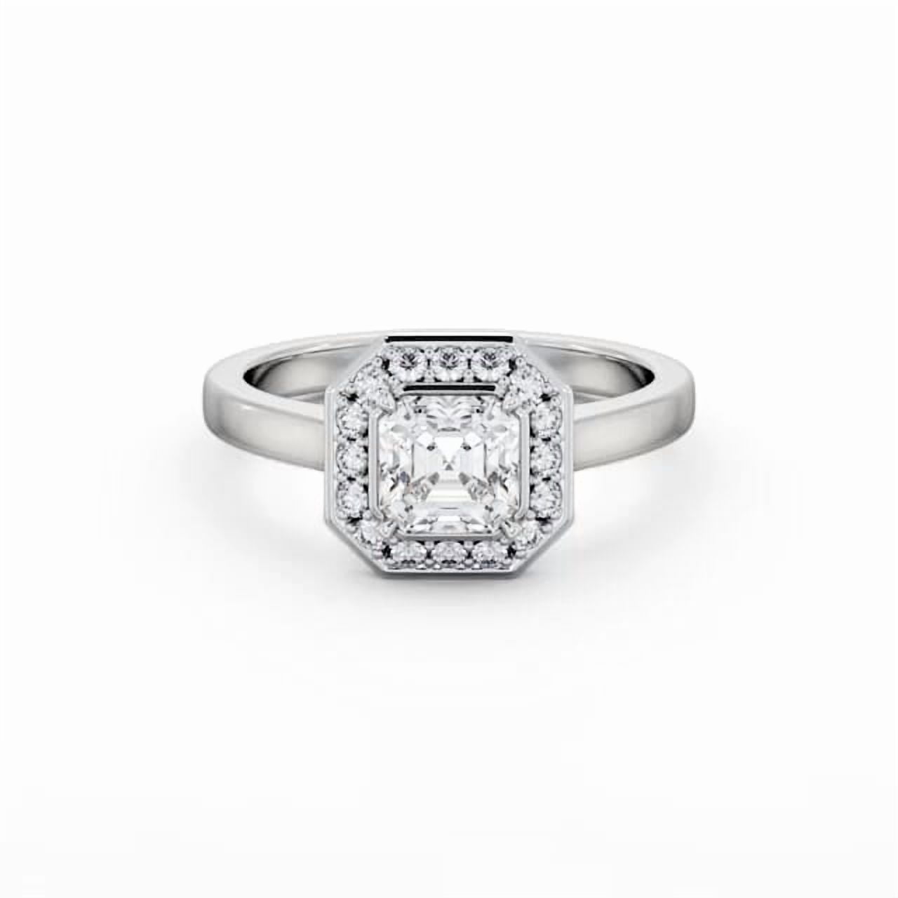 Aura Jewelry 2 Ct Asscher Cut Moissanite Engagement Ring - Moissanite GemMoissanite - Halo with ...